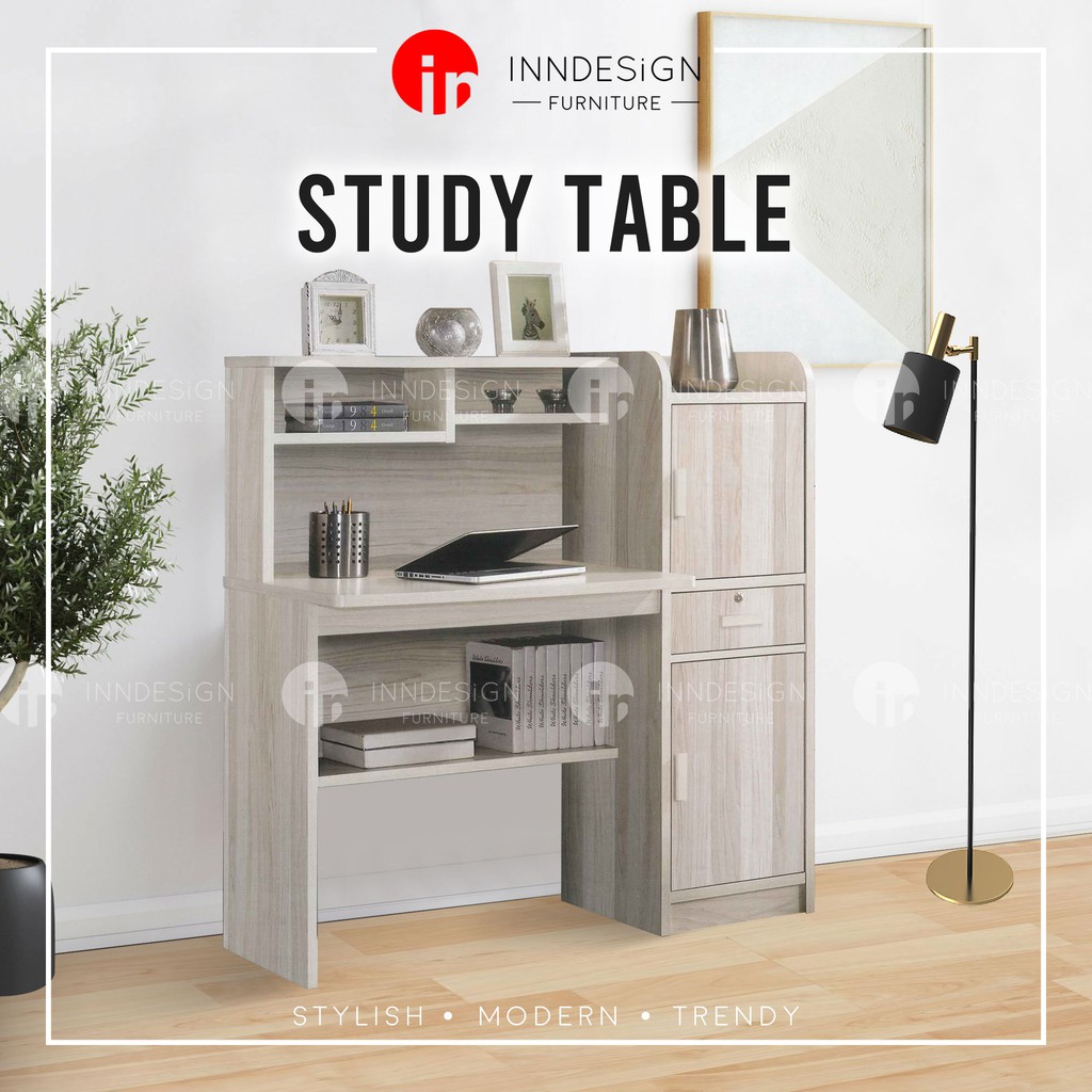 [LOCAL SELLER] Eden Study Table / Study Desk wth Drawer and Shelf (Free ...