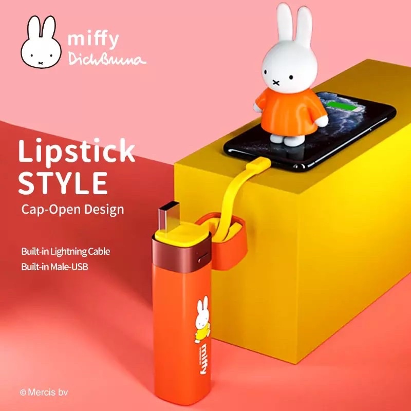 MIFFY x MIPOW Lipstick Size 3000mAh Power Bank with Built-in Lightning ...