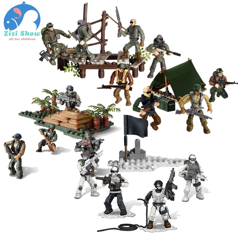 Lele Building Blocks Military Army Mini Figure Doll compatible LegoING ...