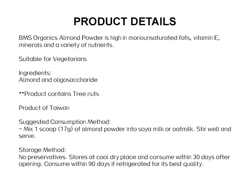 BMS Organics - Almond Powder / 杏仁粉 (400g) | Shopee Singapore