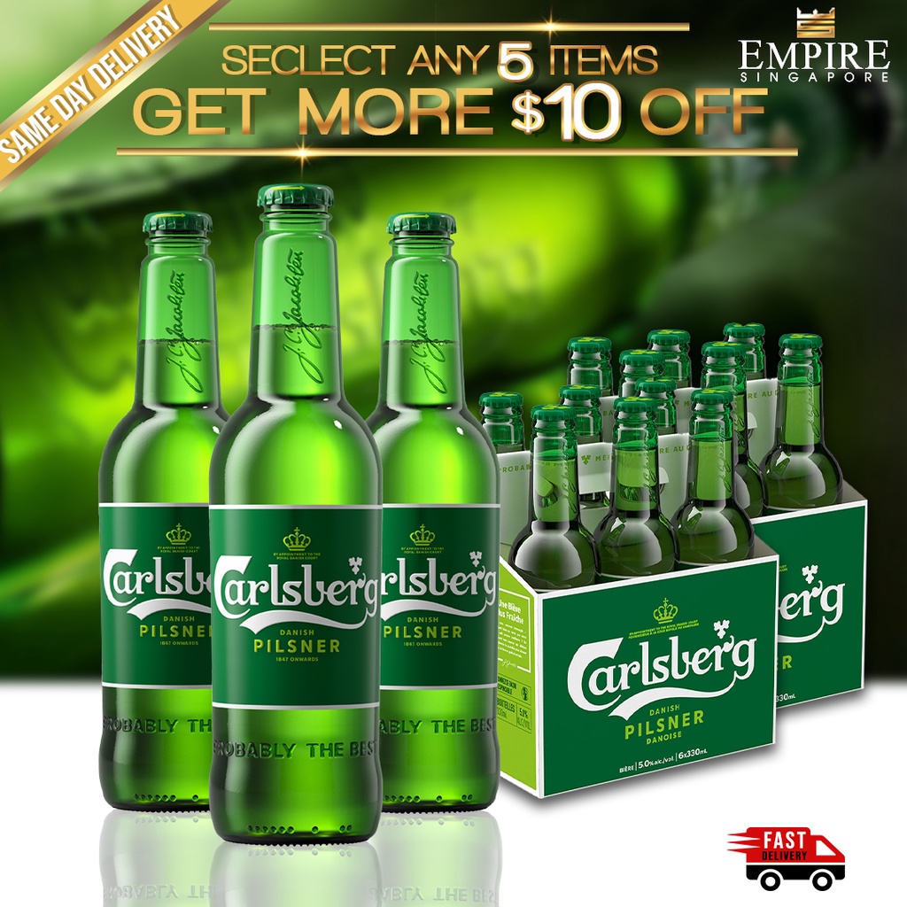 Carlsberg Pint 24 Bottles X 330 Ml Bbd 02 2023 Shopee Singapore