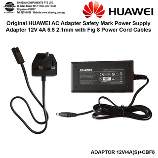 Original HUAWEI AC Adapter Power Supply 12V 4A with Fig 8 Power Cord ...
