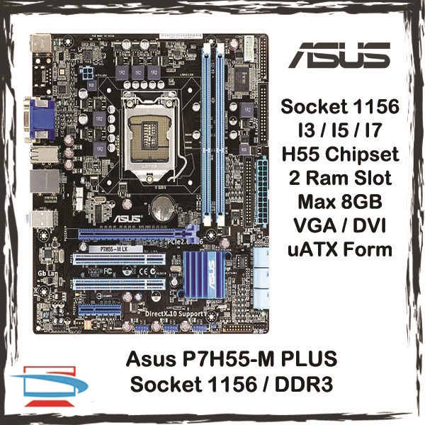 Asus / Gigabyte H55 Motherboard Intel Socket 1156 DDR3 H55 P7H55 LX VGA ...