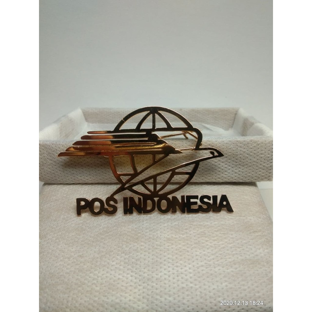 Pre Order Custom Pin Bross Logo Pos Indonesia Gold Plated | Shopee ...