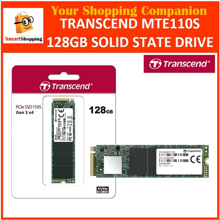 Transcend MTE110S 128GB M.2 2280 PCIe Gen3x4 M.2 NVMe 3D TLC TS128GMTE110S 5 Years Sg Warranty ...