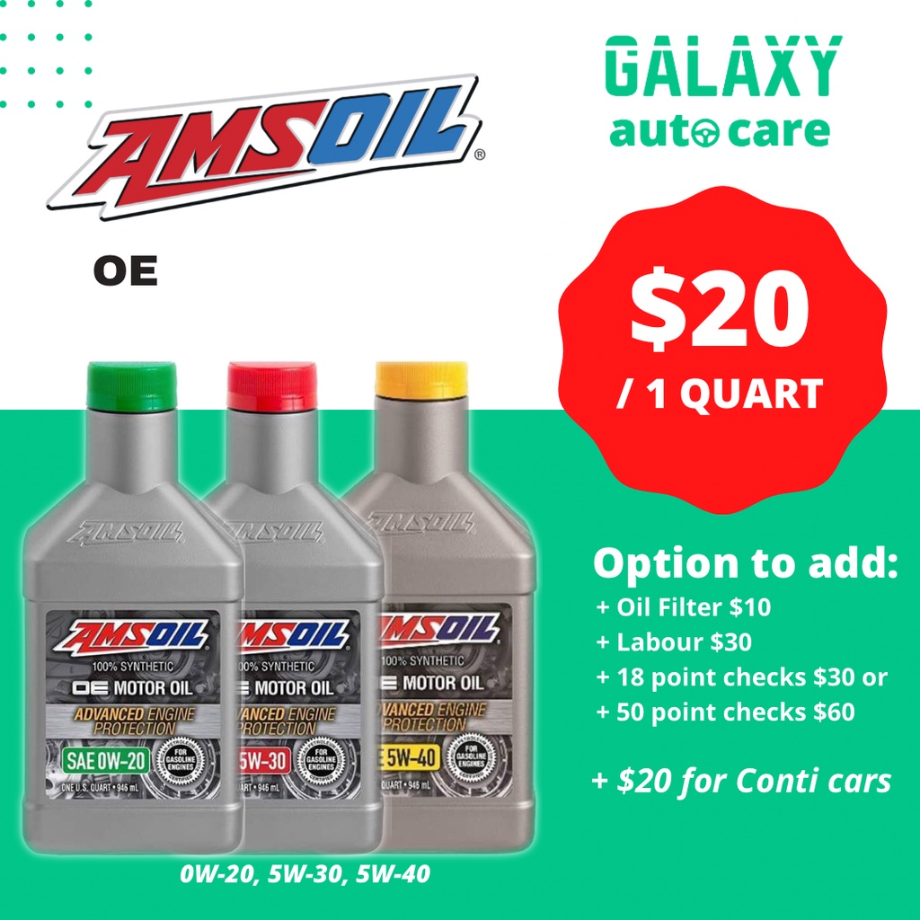 1 Quart AMSoil OE Engine Oil 0W-20 / 5W-30 / 5W-40 @ $20 NETT only ...
