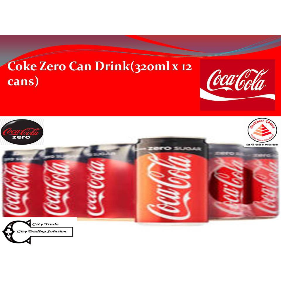Coke Zero Can Drink (320ml x 24can) 1 carton = 24 cans. The Impossible ...