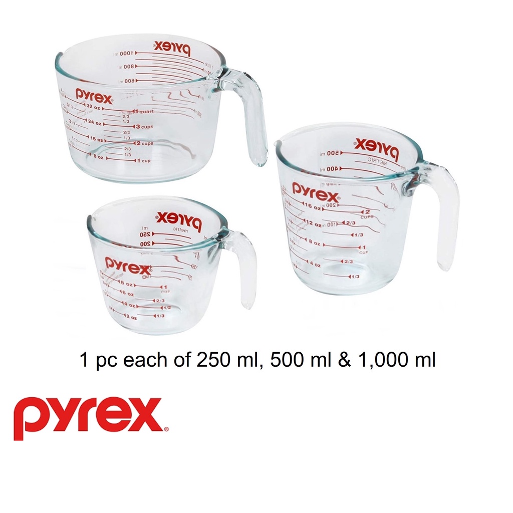 Pyrex Measuring Cup 3 Piece Set | Shopee Singapore