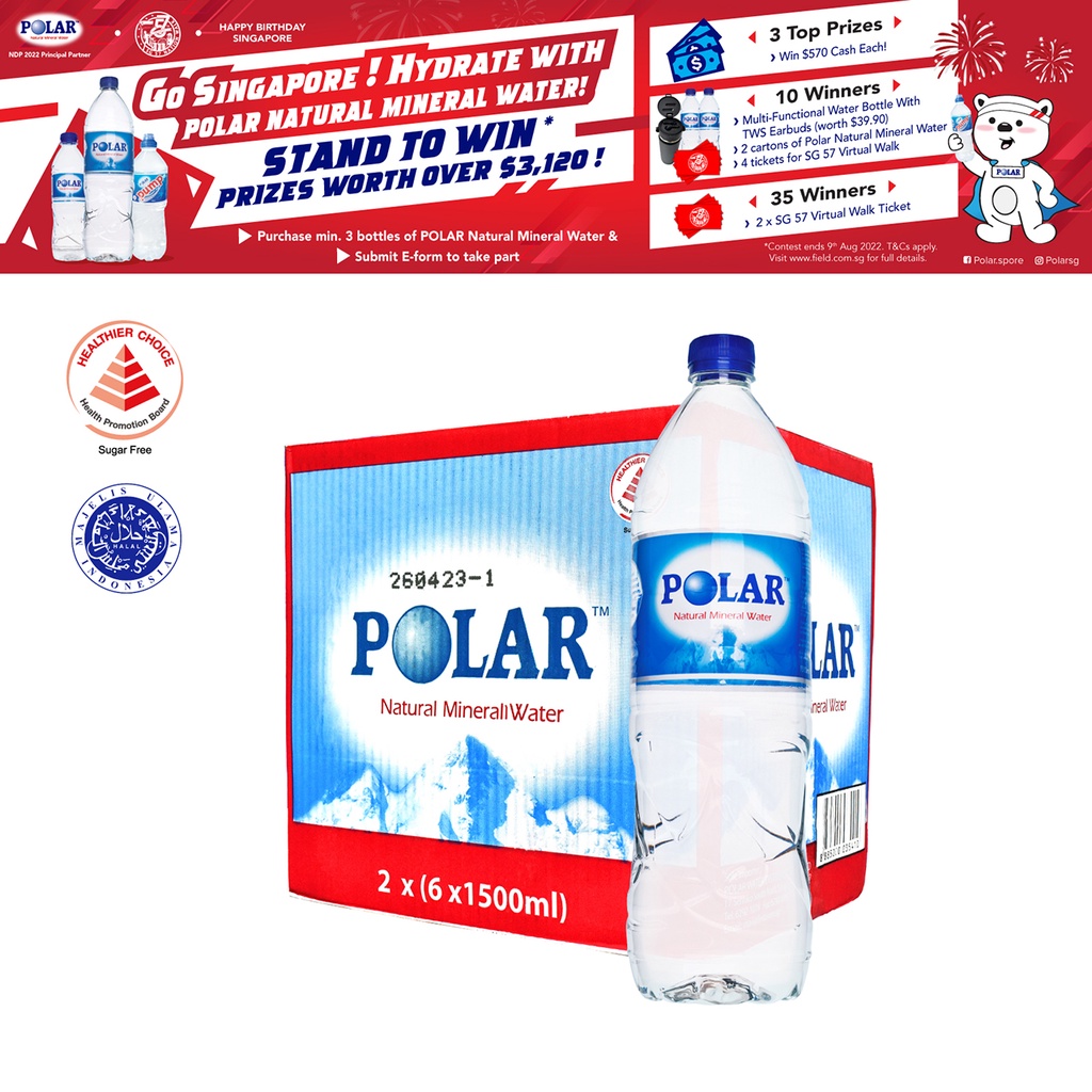Polar Natural Mineral Water, 12 x 1500 ml | Shopee Singapore
