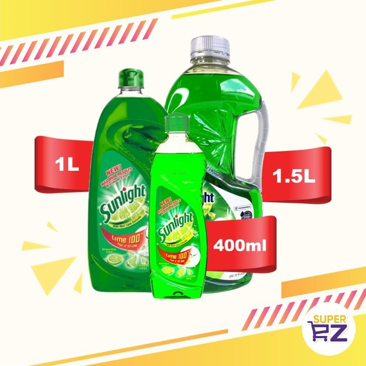 SUNLIGHT Lime 100 Dishwashing Liquid (400ml | 1L | 1.5L) | Shopee Singapore