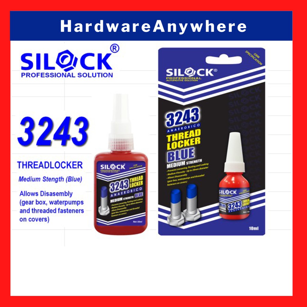 SILOCK® THREADLOCKER BLUE 10ML/50ML (Medium Strength) | Shopee Singapore