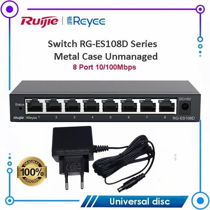 Ruijie Reyee Rg Es108d 8 Port 100mbps Unmanage Metal Case Switch