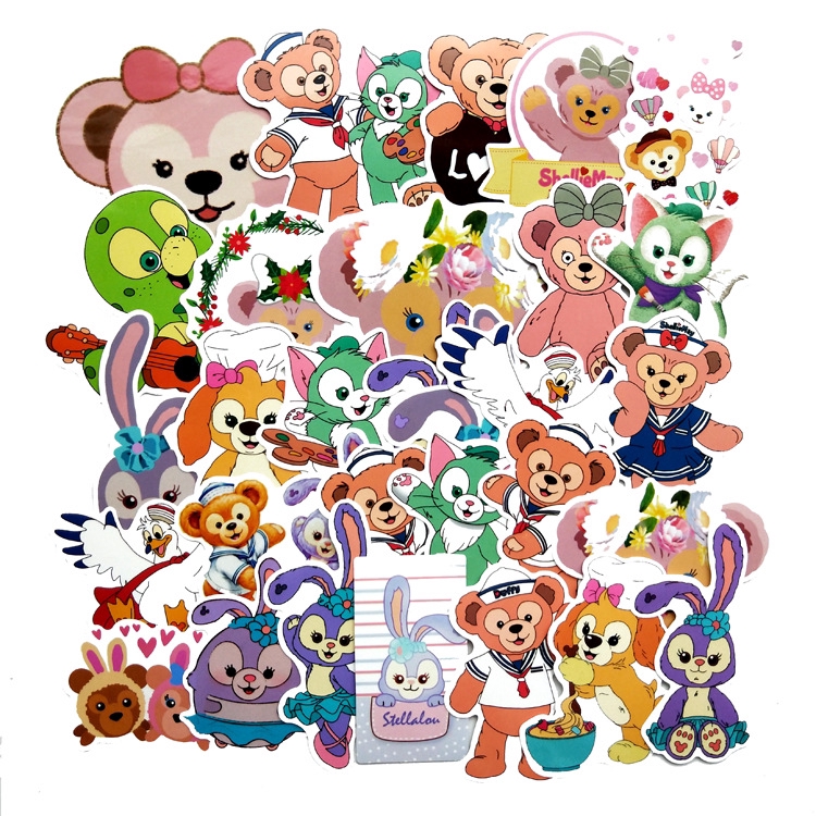 30 pcs Cute Disney Bear Duffy, Shellie May&StellaLou Rabbit Waterproof ...