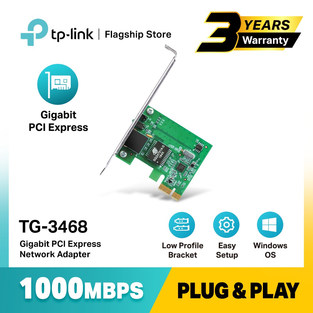 TP-Link TG-3468 - Gigabit PCI Express Network Adapter LAN Card 1000Mbps ...