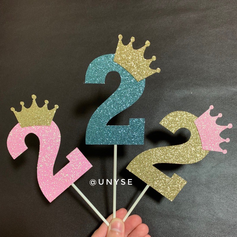 Number 2 / Two Second Anniversary Baby 21st Happy Birthday Cake Toppers ...