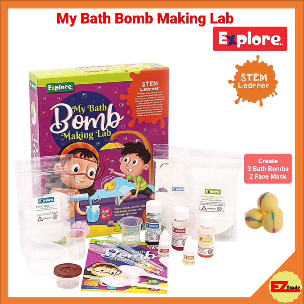 DIY Explore STEM Learner Kit - My Bath Bomb Making Lab - Create 3 Bath ...
