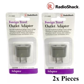 2 Pin Mini Travel Adapter Plug 2 Flat Pin to 2 Round Slant Converter 2 ...