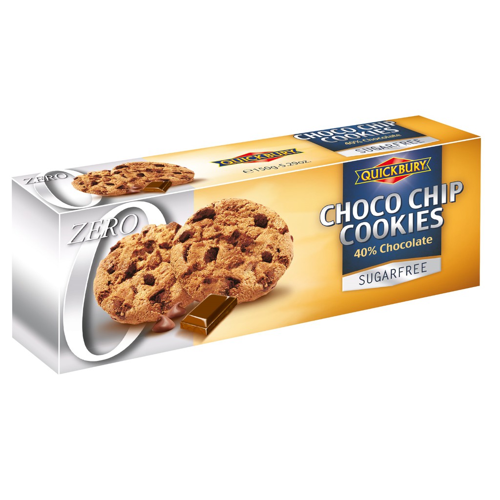 Quickbury Sugar Free Chocolate Chip Cookies 150g Expiry Date 09 11