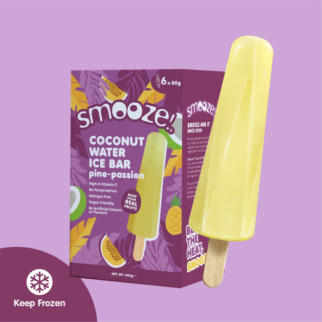 Smooze!™ Pine-Passion Coconut Water Ice Bar | Shopee Singapore