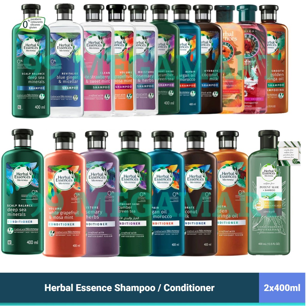 Herbal Essences Shampoo or Conditioner 400ml (Bundle of 2) Multiple ...