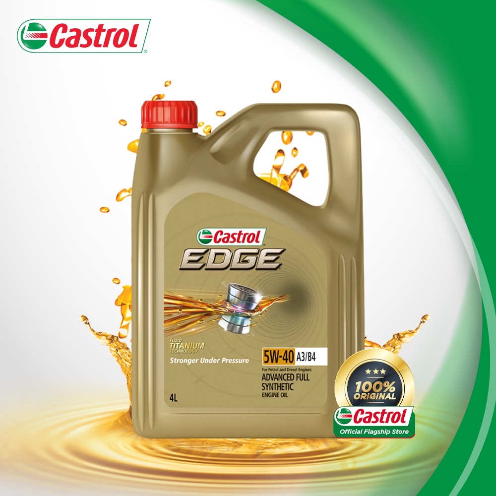 Castrol EDGE 5W-40 A3/B4 SN Engine Oils for Petrol and Diesel Cars (4L ...