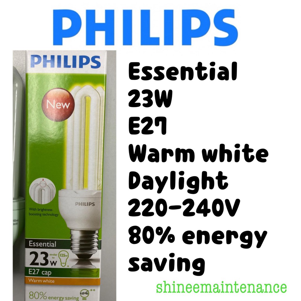 [3pc bundle] Philips Essential E-saver Bulb 23W E27 Warm white/Daylight ...