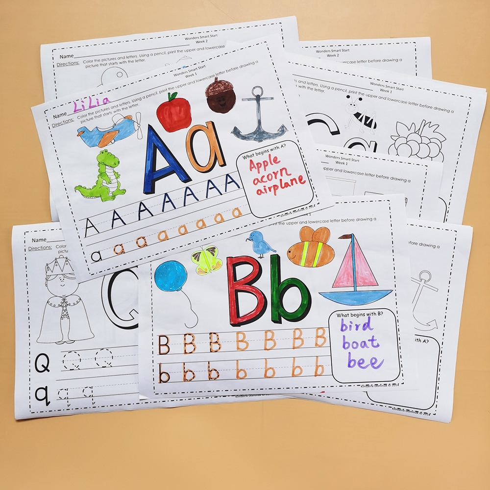 26 Letters Worksheets From-A-to-Z Alphabet Preschool English Homework ...
