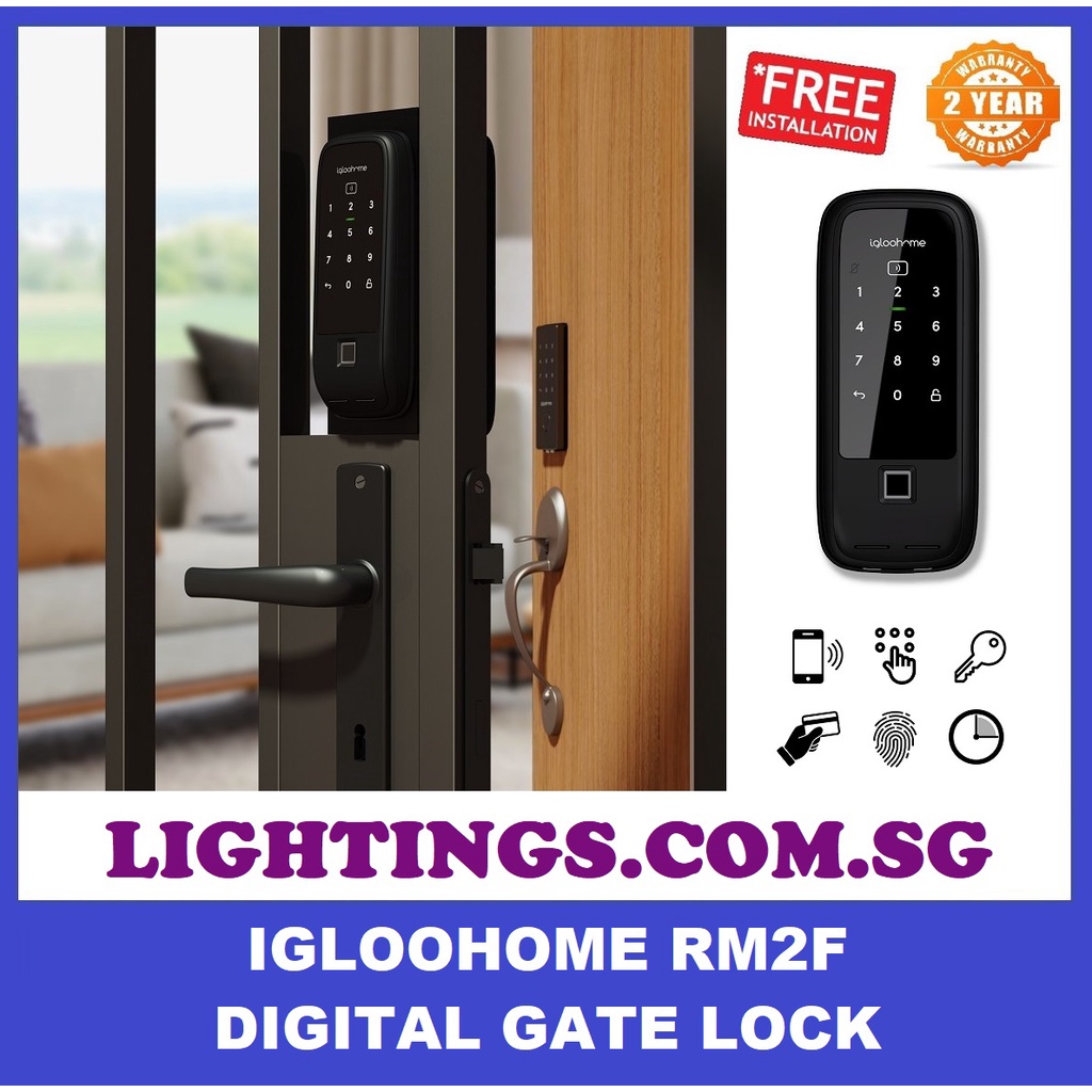 IGLOOHOME Fingerprint Digital Gate Lock (RM2F) | Shopee Singapore