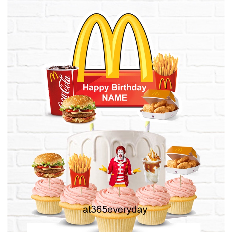 [SG SELLER] MacDonald Cake Topper. Custom MCD Cake Topper, McDonald ...