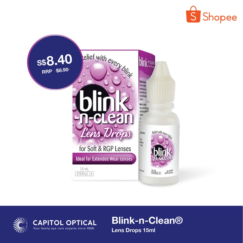 Blink-n-Clean® Lens Drops 15ml | Shopee Singapore