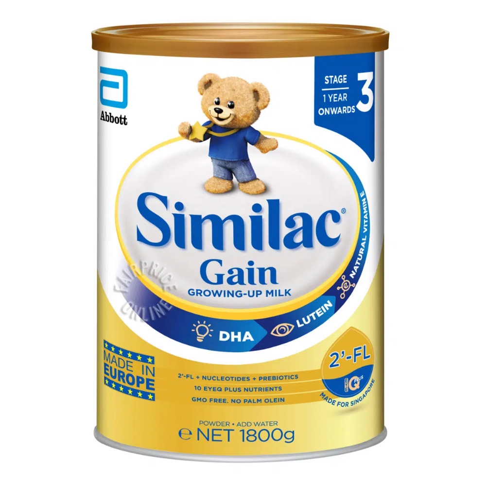 Abbott Similac Gain Growing Up Milk Formula - Stage 3, 1.8kg | Shopee ...
