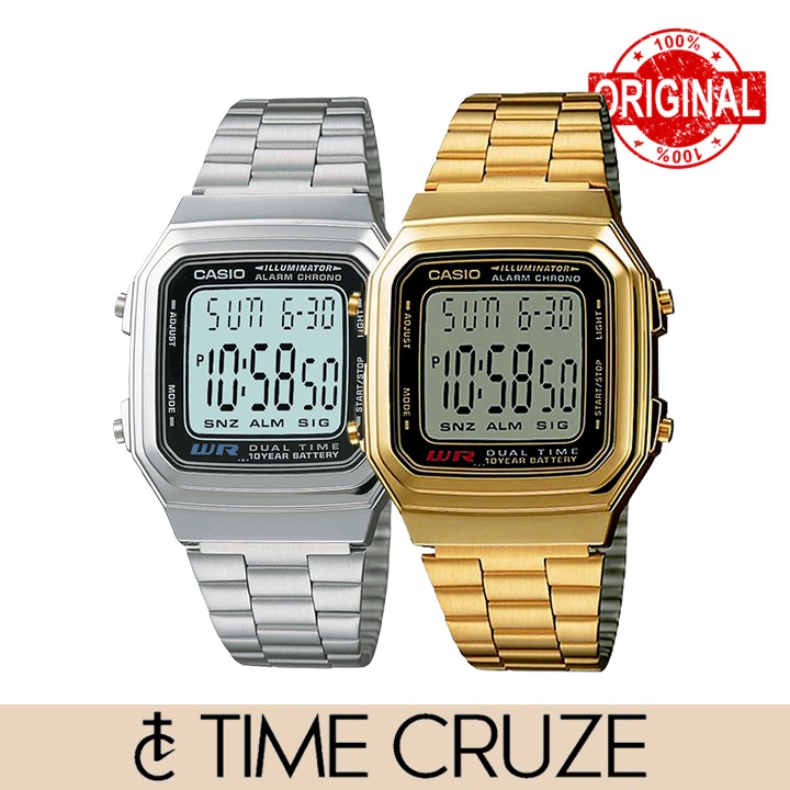 [Time Cruze] Casio Vintage A178 Series Stainless Steel Digital Men ...