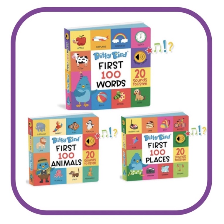 NEW Ditty Bird Books - Animals / Place / First 100 Words | Shopee Singapore