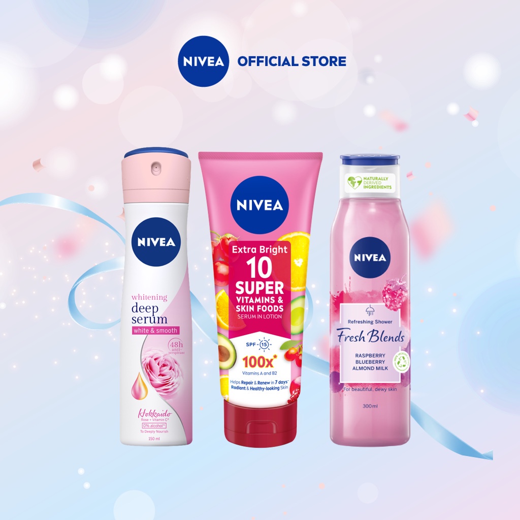 NIVEA Female Super Vitamin Set / Lotion / Body Moisturizer / Hand Cream ...
