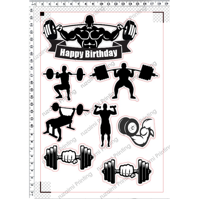 Gym Birthday Cake Topper 001 | Shopee Singapore