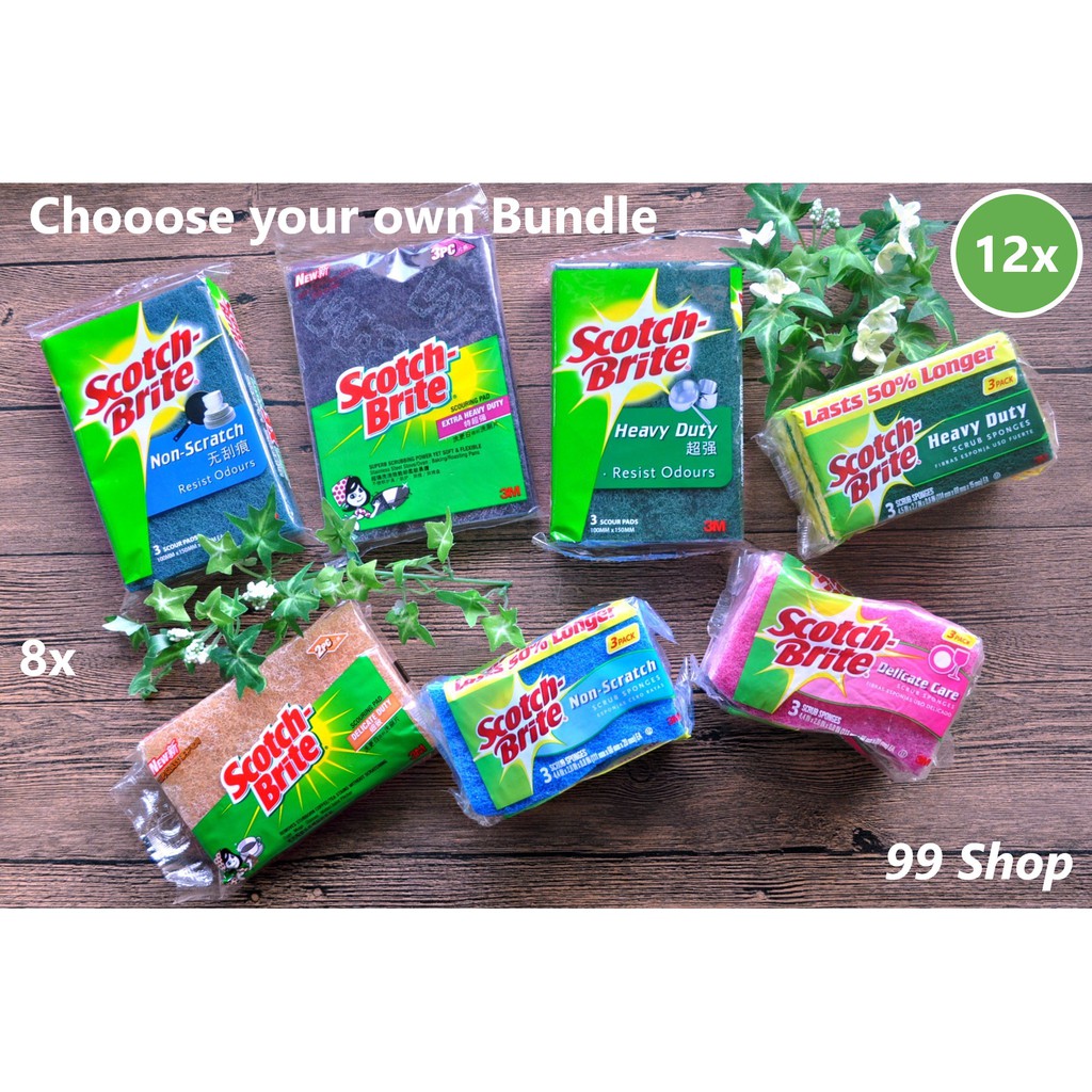 3M Scotch-Brite Sponges/Scour Pads Collections - Bundle Deal (Bundle of ...
