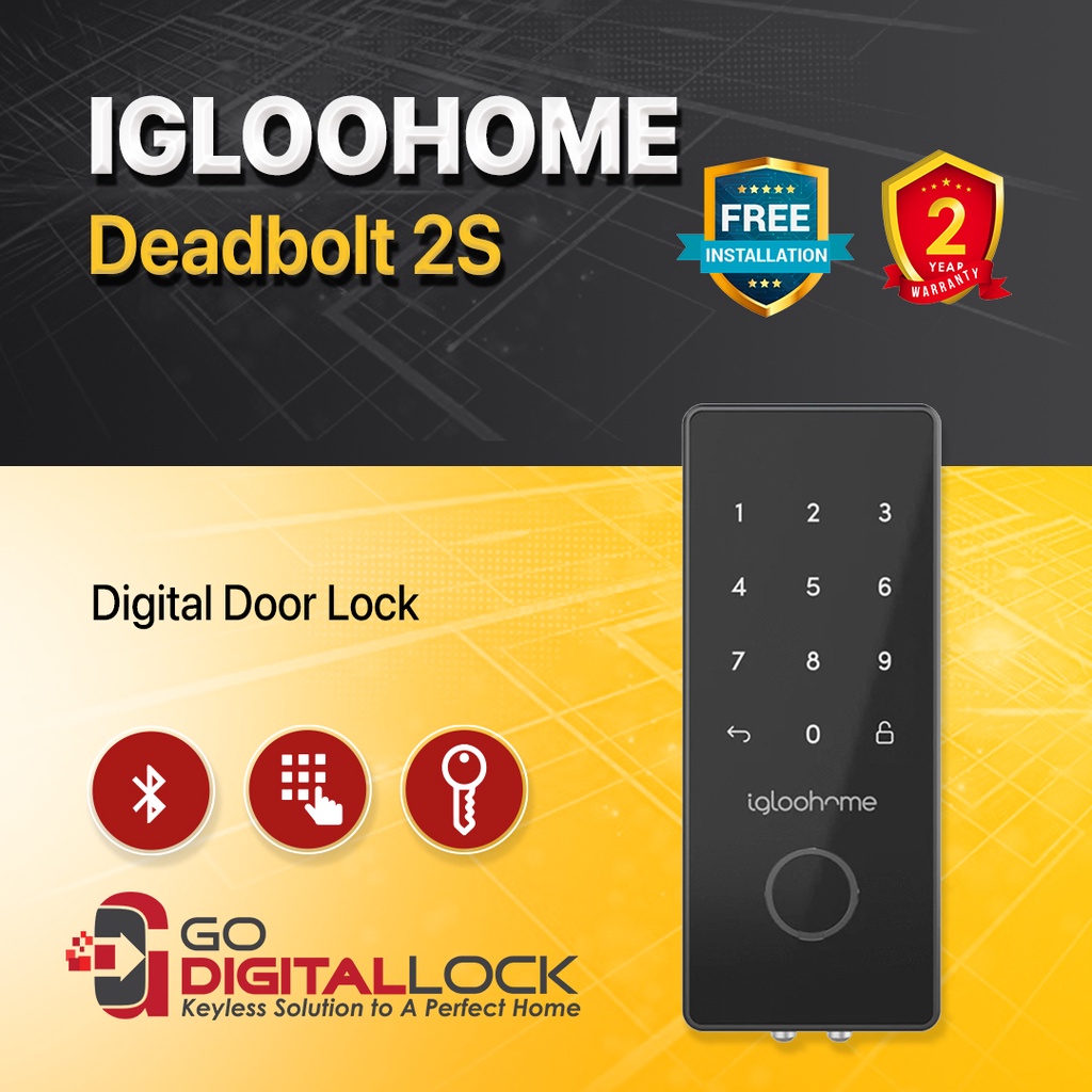 Igloohome Deadbolt 2S Digital Door Lock | Digital Door Lock | Free Installation and Delivery | 3 ...
