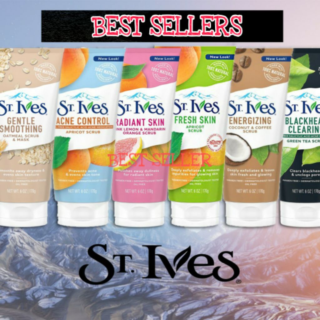 [BUNDLE OF 2] St.Ives Facial Scrub/Face Cleanser 170g/All Variants ...