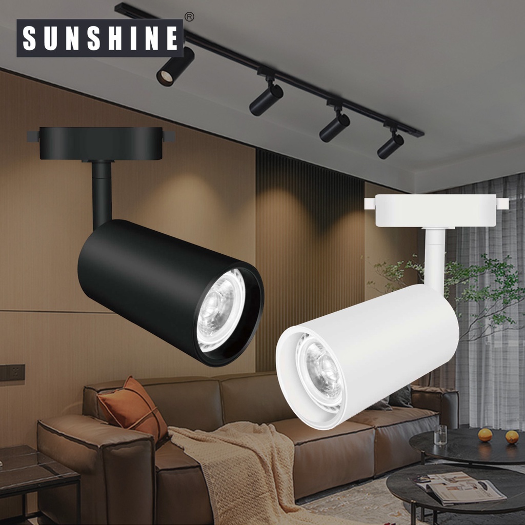 SUNSHINE Indoor GU10 Track Light Casing Track Lighting Fittings Black ...