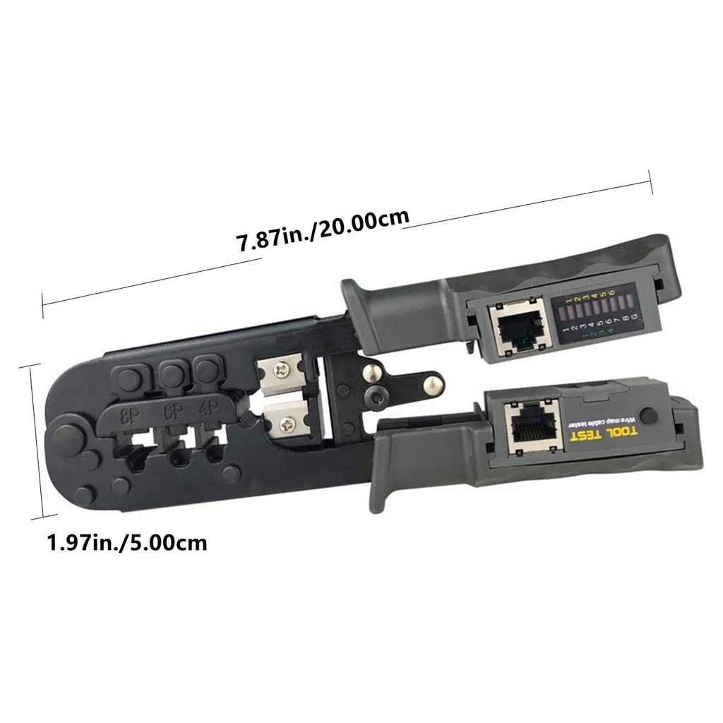 ZoeRax [All in One Cable Tester Crimper] for RJ45 RJ12 RJ11 Modular ...