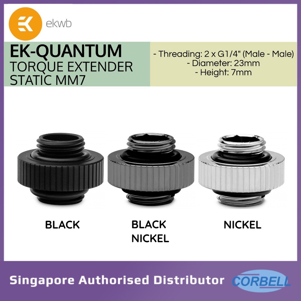 EKWB EK-Quantum Torque Extender Static MM 7 Thread 4.5mm Dia 23mm ...
