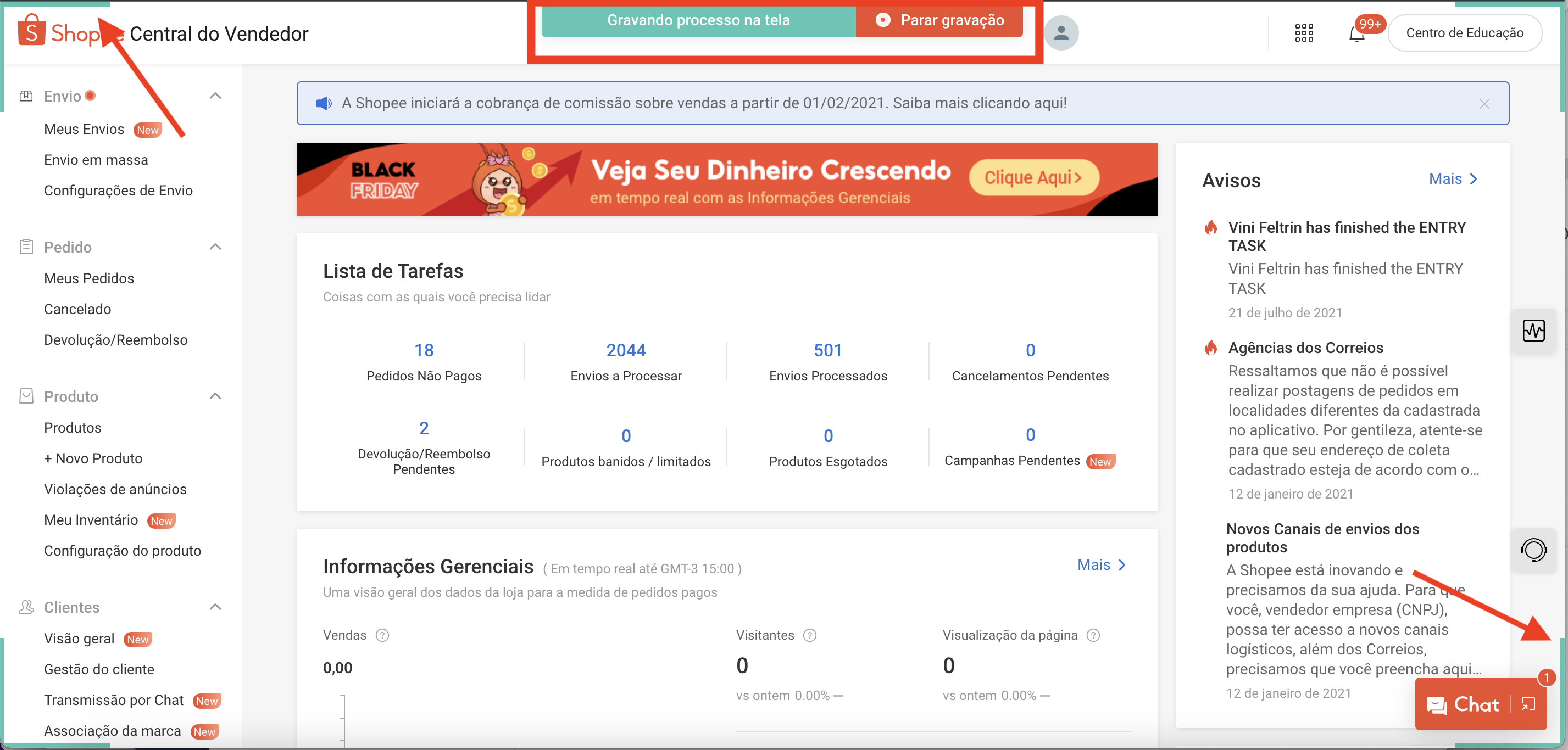 Feedback do Diagnóstico | Centro de Educação do Vendedor Shopee BR
