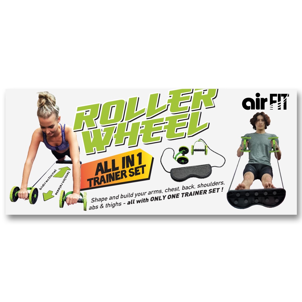 Airfit Roller Wheel All In 1 Trainer Set | Abs Body Home Indoor ...