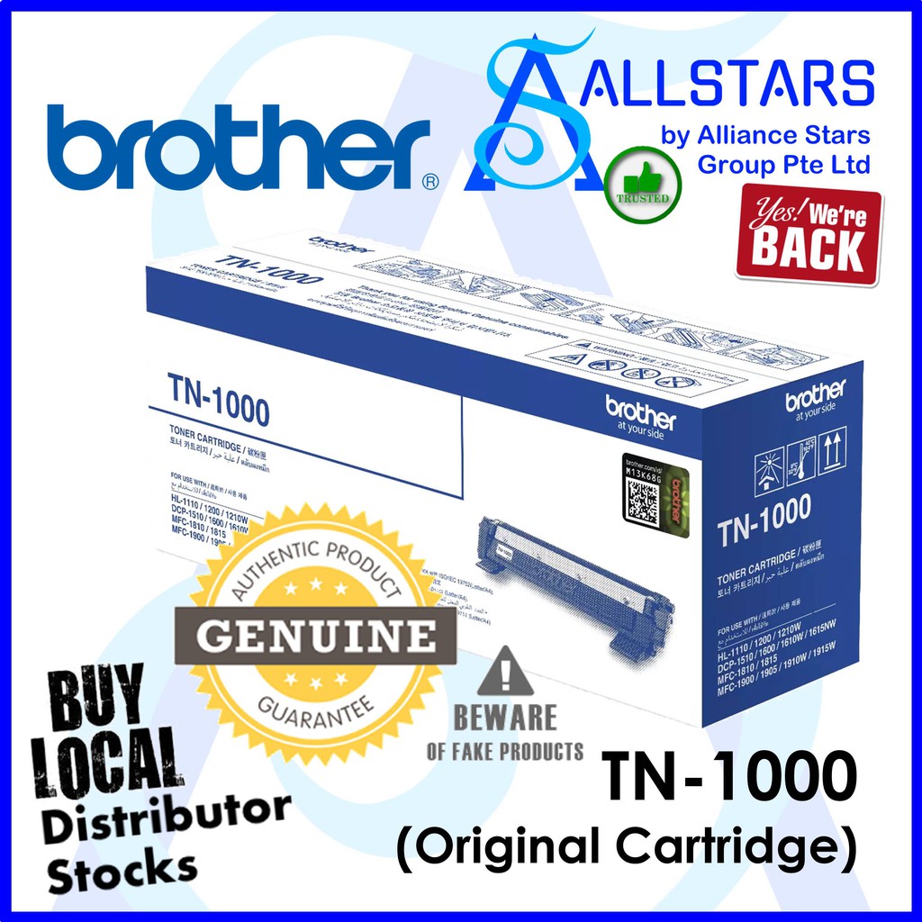 Brother TN1000/TN-1000 Original Toner Cartridge(Stocks from Brother ...