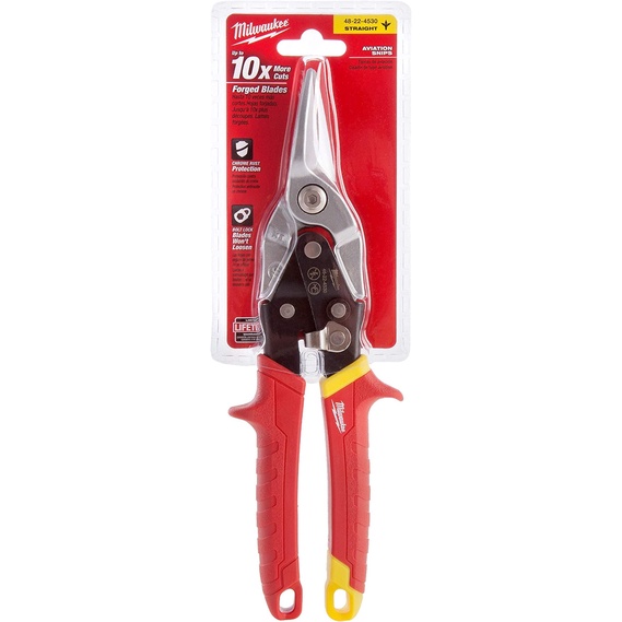Milwaukee 48-22-4530 Aviation Snips (Straight) 10 Inch Metal Wire and ...