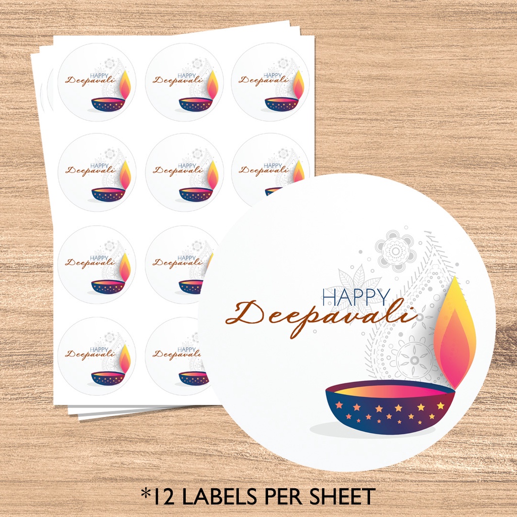 Non-Custom order: Diwali Stickers Labels Deepavali Sticker Labels Happy ...