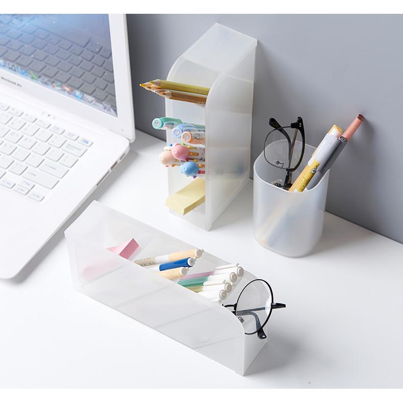 4 Grid Desktop Storage Multi-function Box Desk Pen Pencil Case Make Up ...