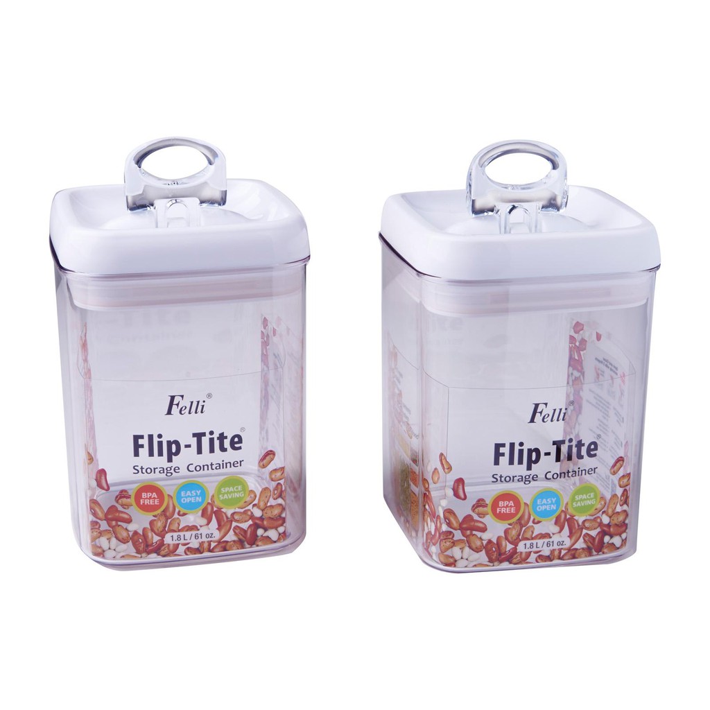 Felli FLIP TITE CONTAINER 2pcs set (1.8L) | Shopee Singapore
