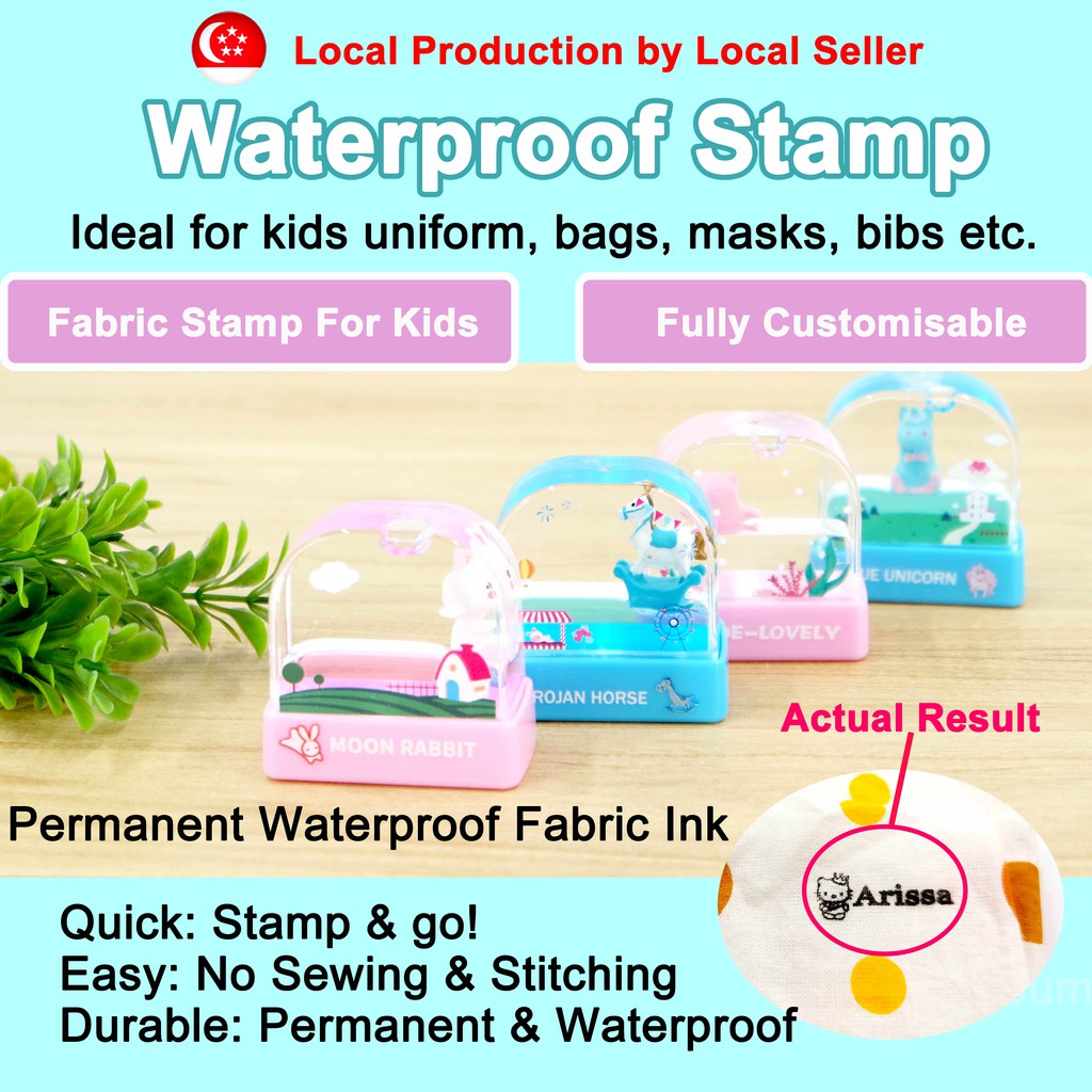 Name Stamp | Free Customisation + Gift | Permanent + Waterproof | Non ...