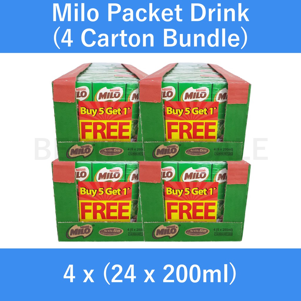 Milo tetra pack carton bundle of 4 carton. | Shopee Singapore